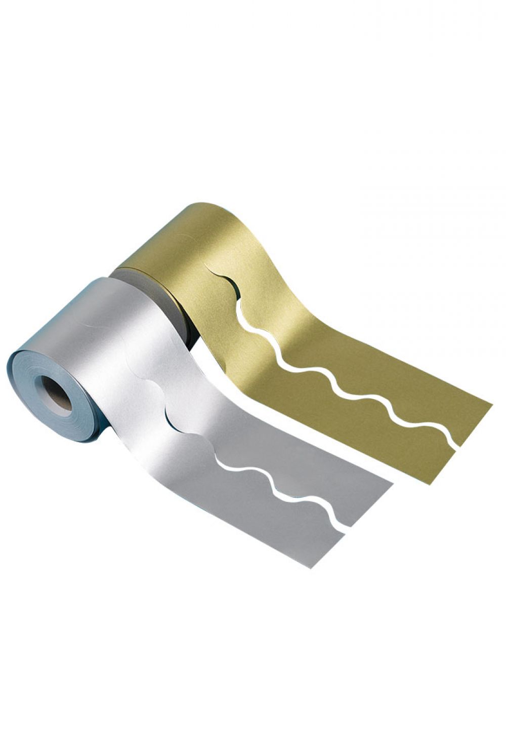 57mm x 100m Border Rolls Scalloped Edge Assorted Metallic - Clyde Paper ...
